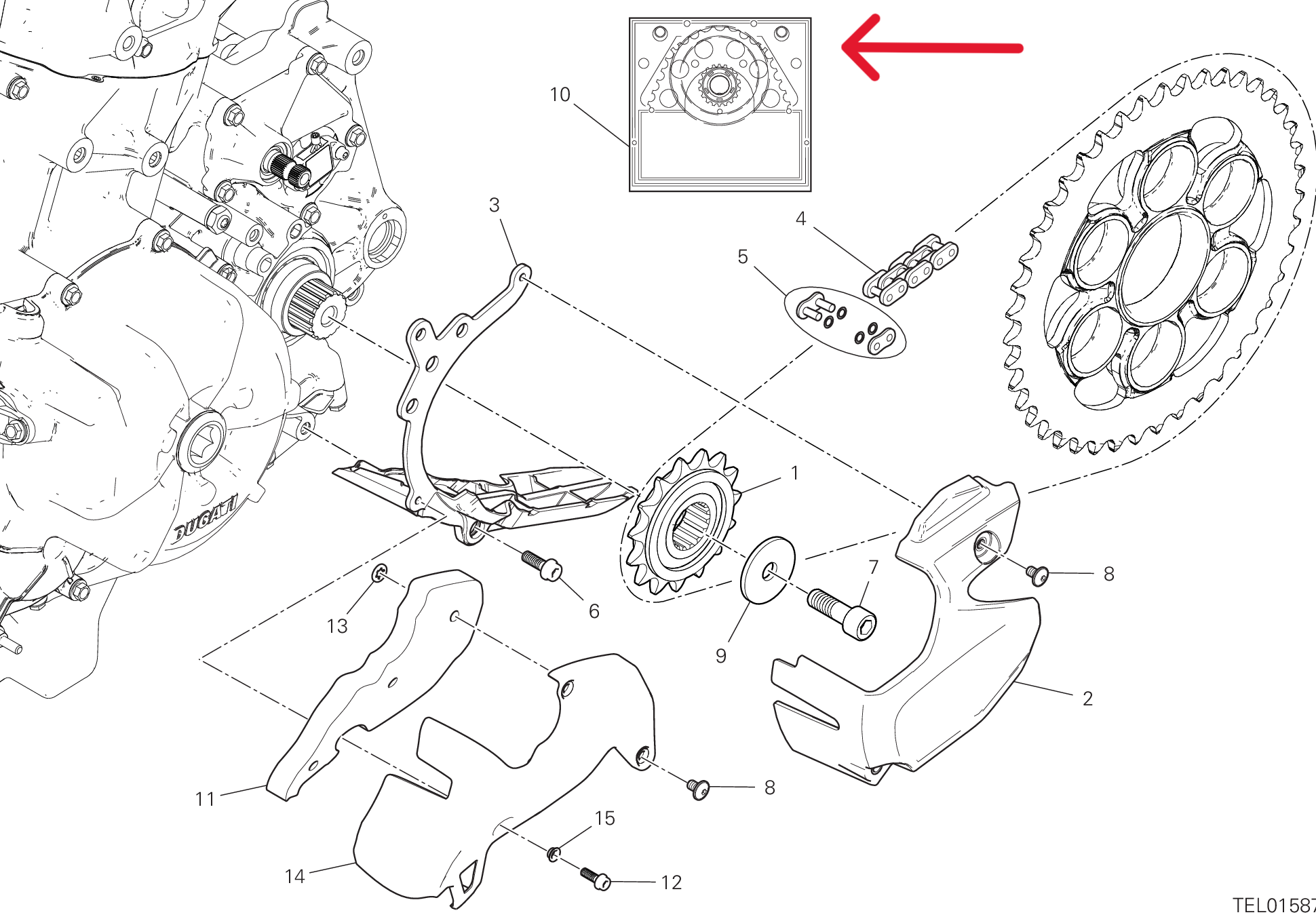 Ducati Panigale V4 Chain & Sprocket kit (67621271A)