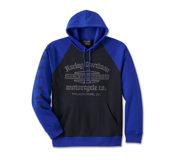 Harley-Davidson Men's Old English Stacked Bar & Shield Raglan Hoodie ...