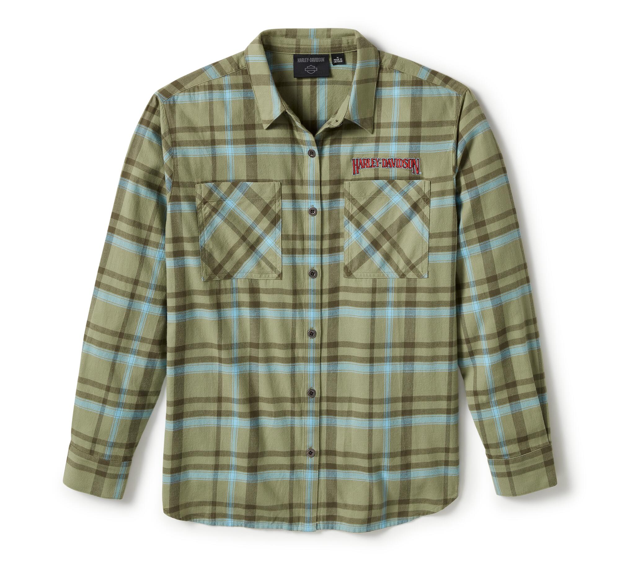 Harley-Davidson Women's Patch Woven Long Sleeve Shirt (96550-25VW/000S)